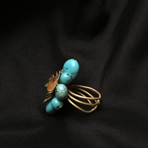 Jewelry | Turqoise And Gold Colored Flower | Poshmark